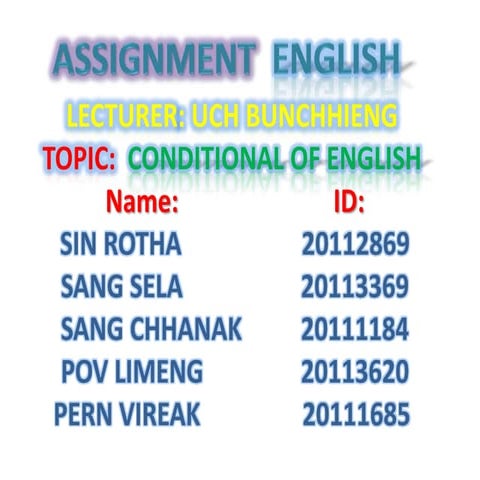 Conditionals of English | PPTX
