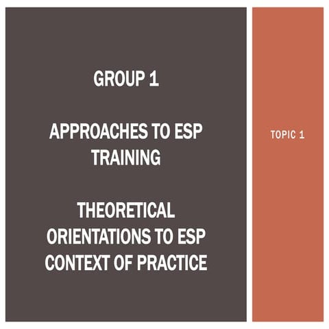 APPROACHES TO ESP TRAINING | PPTX