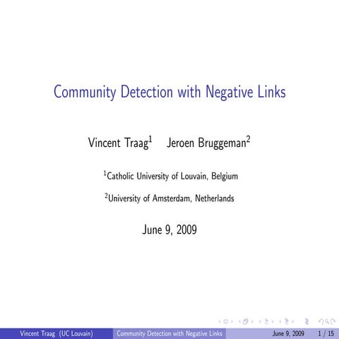 Community Detection with Negative Links | PDF | Social Networking ...