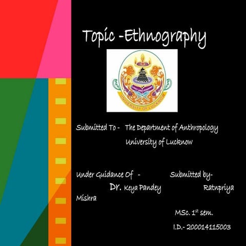 Presentation on ethnographic as a research tool | PPTX