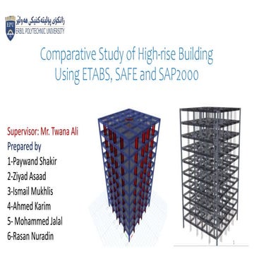 Comparative study of High-rise Building Using ETABS,SAP200 and SAFE., SAFE and SAP2000 | PPTX