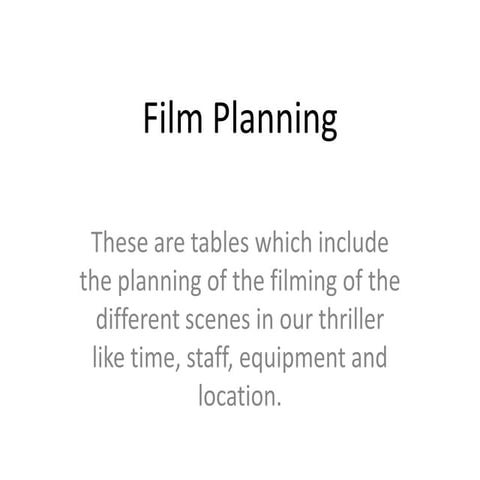 Film planning | PPTX