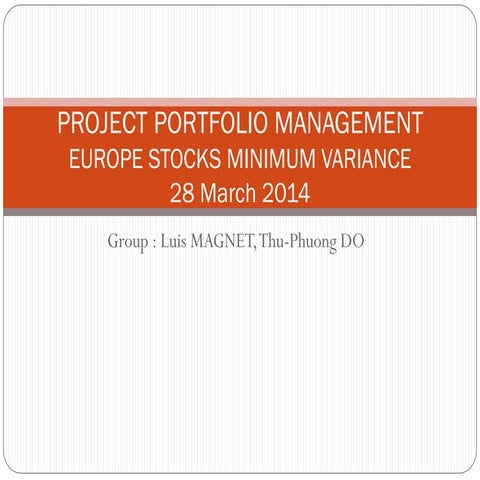 Portfolio Optimization Project Report | DOCX
