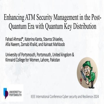 Enhancing ATM Security Management in the Post-Quantum Era with Quantum ...