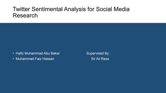 Sentiment Analysis in Twitter | PPTX