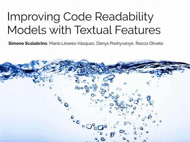 Improving Code Readability Models With Textual Features Pdf