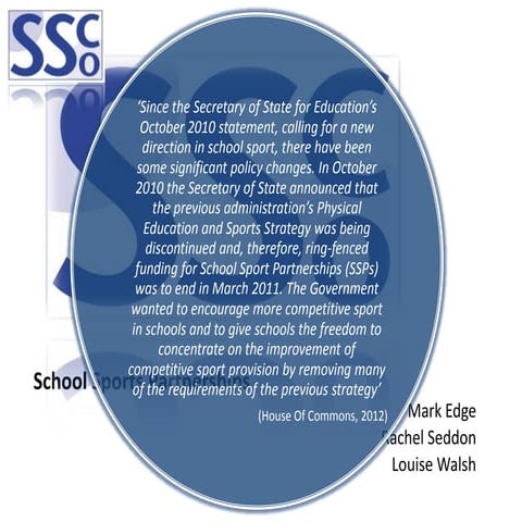 School Sports Partnerships | PPT