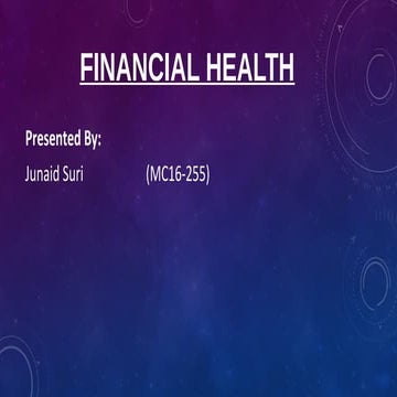 Presentation finance (FINANCIAL HEALTH) | ODP