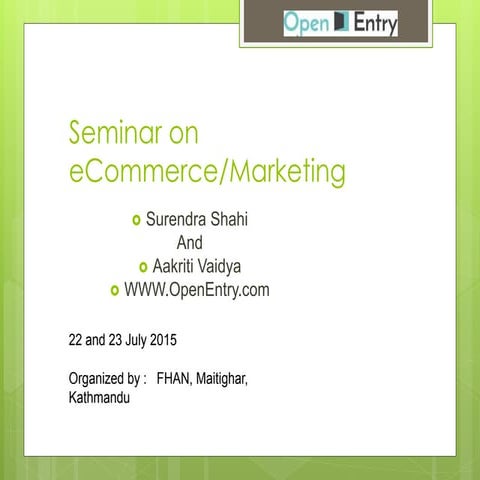 Seminar on E-commerce Marketing | PPTX