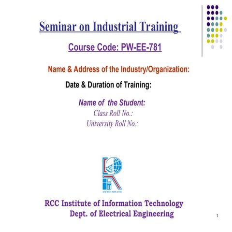 Presentation format Industrial Training.ppt