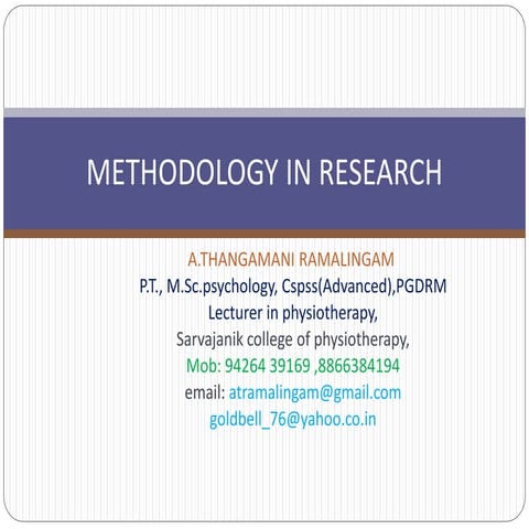 METHODOLOGY IN RESEARCH | PPT