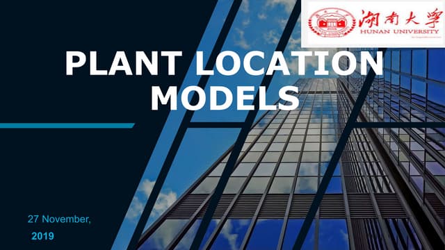 Operations management chapter: facility location | PPT