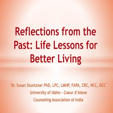 Presentation for reflections from the past book | PPTX