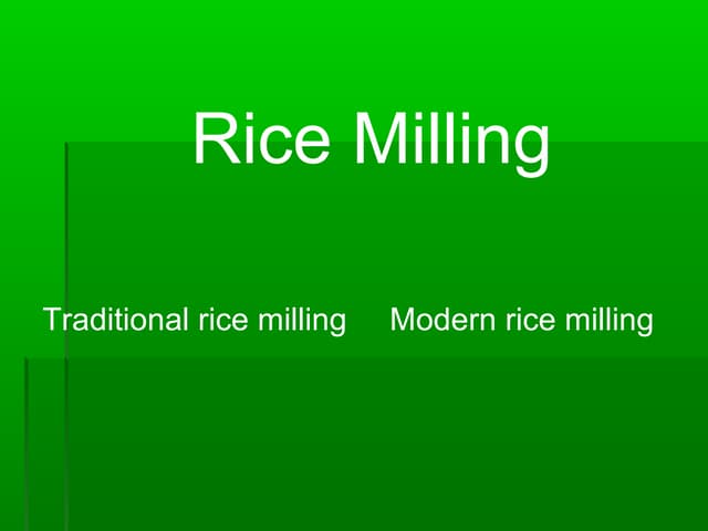 Rice milling | PDF