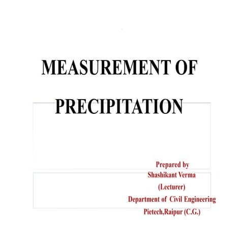 Presentation for unit 2 precipitation and its measurement | PPTX