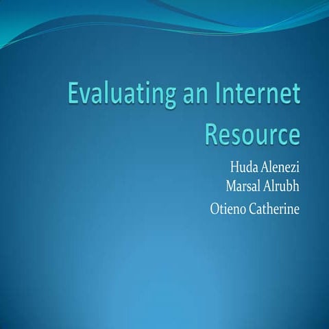 Evaluating Internet Resource | PPT