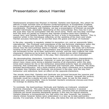 Presentation from hamlet | PDF