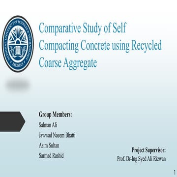 Comparative study of self compacting concrete using recycled coarse ...