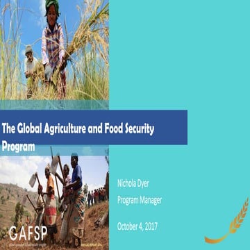 The Global Agriculture and Food Security Program | PDF
