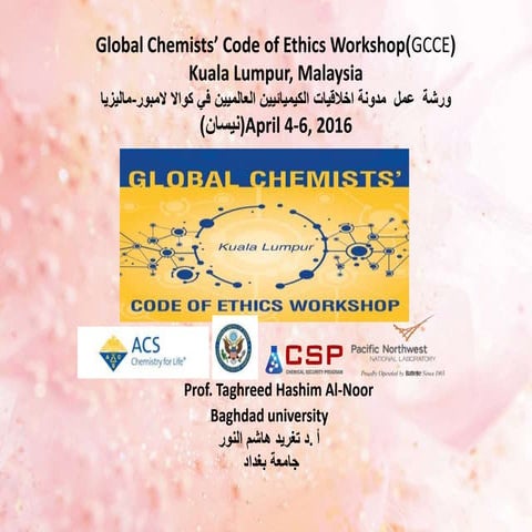 Global Chemists’ Code of Ethics Workshop Kuala Lumpur, Malaysia | PPTX | Chemistry | Science
