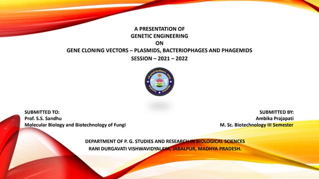 pUC Vectors - pUC 8,18,19 Microbial biotechnology | PPTX
