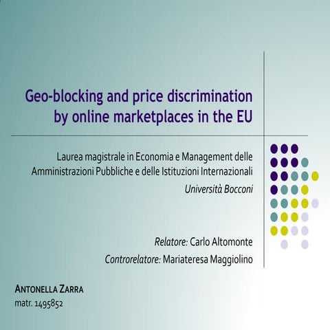 Geo-blocking and price discrimination by online marketplaces in the EU ...