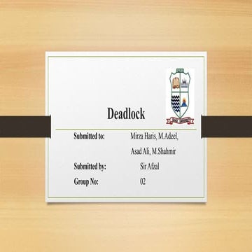 Deadlocks In Operating Pptx