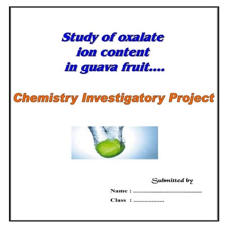 Fruit juice analysis class 12 project file | PDF