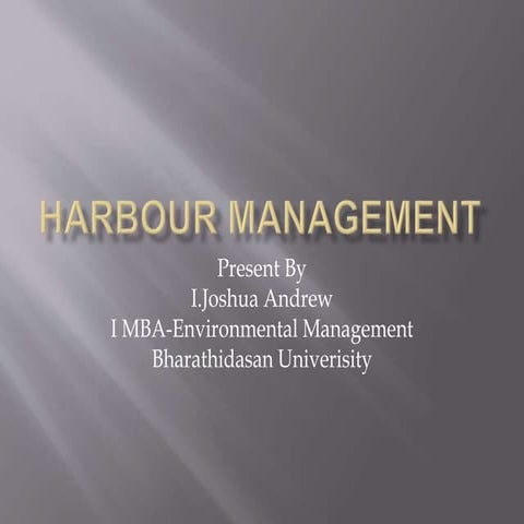Presentation harbor management | PPTX