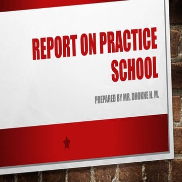 Report on practice school | Hospital training Project presentation |b pharmacy 7th Sem | PPTX