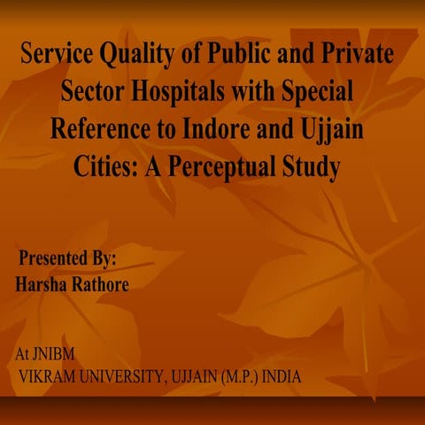 Service Quality of Hospitals Review | PPT