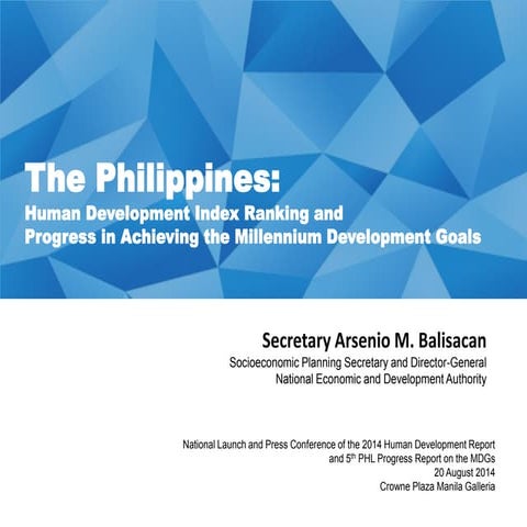 Philippines HDI Value and Ranking and Highlights of the 5th MDG ...