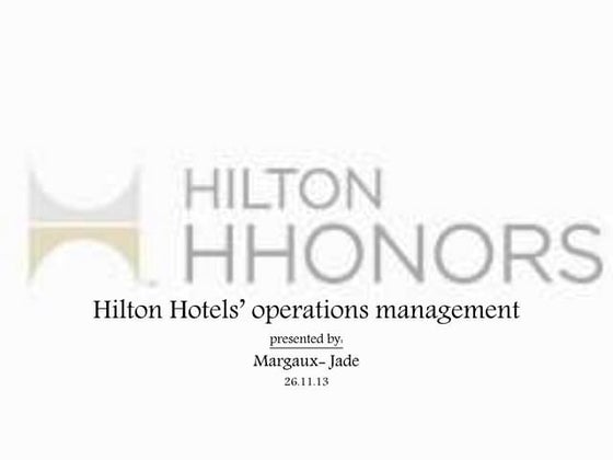 Hilton OnQ system | PPT