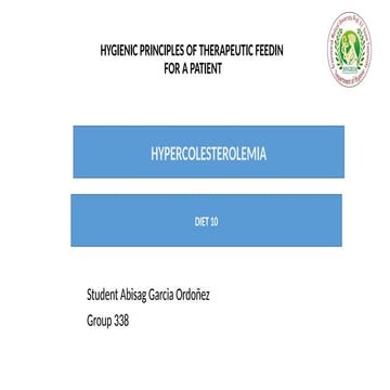 Presentation Hygienic principles of therapeutic feeding for the patient ...