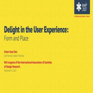 Delight in the User Experience: Form and Place | PDF