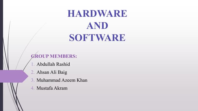 IGCSE ICT - Types and Components of Computer Systems - Hardware and Software - Ajiro Tech - Part ...