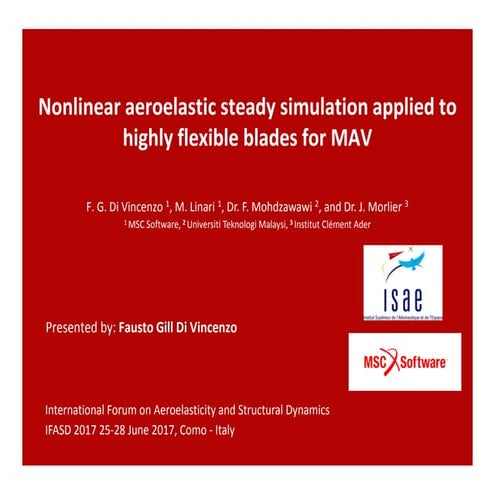 Nonlinear Aeroelastic Steady Simulation Applied To Highly Flexible Blades For Mav Pdf