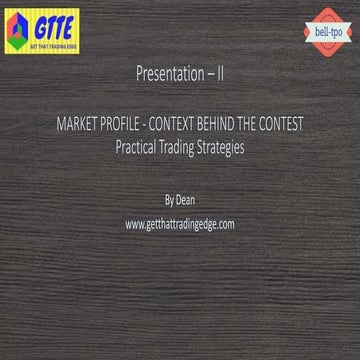 Presentation – II - MARKET PROFILE - CONTEXT BEHIND THE CONTEST ...