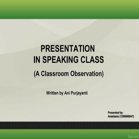 Presentation in Speaking Class | PPT