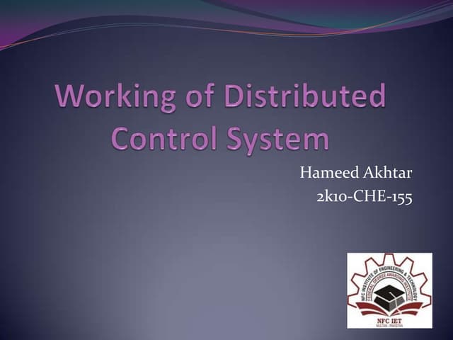 DCS - Distributed Control System | PPTX