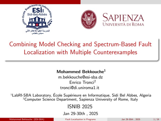 Combining Model Checking and Spectrum-Based Fault Localization with ... Combining Model Checking and Spectrum-Based Fault Localization with ...