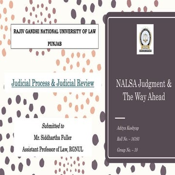 NALSA Judgment & The Way Ahead | PPTX