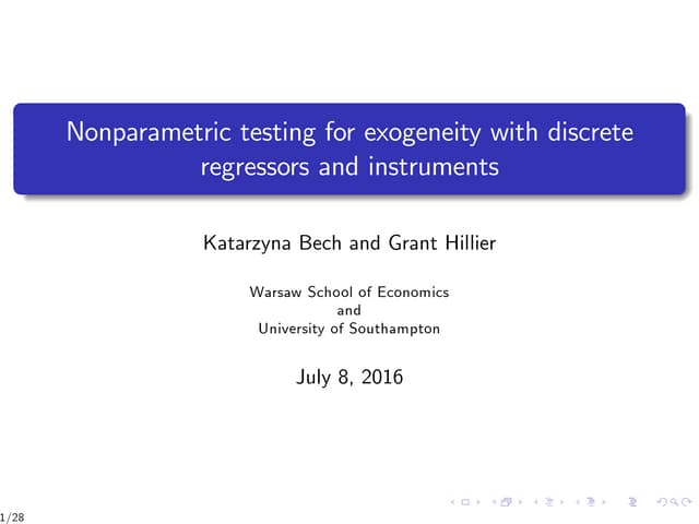 Nonparametric Testing For Exogeneity With Discrete Regressors And