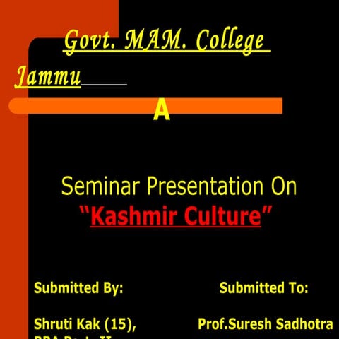 Kashmir presentation | PPTX