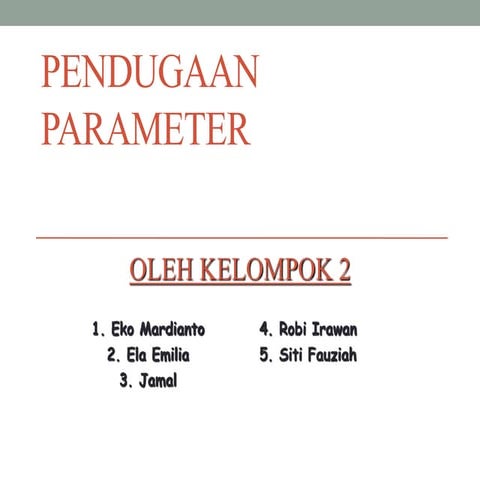 Teori pendugaan statistik | PPTX