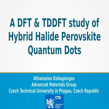A DFT & TDDFT Study of Hybrid Halide Perovskite Quantum Dots | PDF