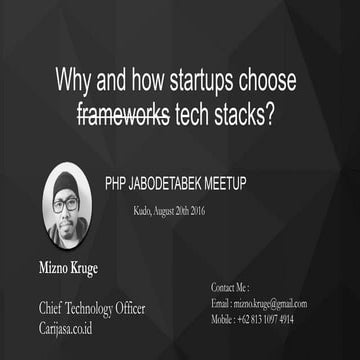 Why and How startup choose tech stacks? | PPTX