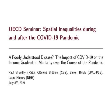Spatial Inequalities during and after the COVID-19 Pandemic, Laura ...