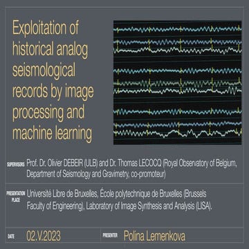 Exploitation of historical analog seismological records by image ...
