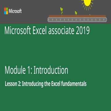 Presentation_M1_L1_Microsoft Excel 2019 Introduction | PPTX